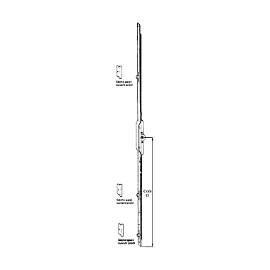 Crémone-verrou à encastrer JET F7,5 - Crémone - Ferco