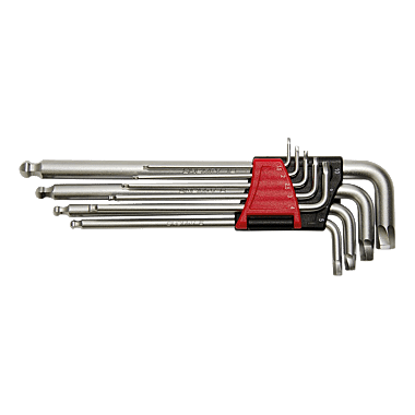 Jeu de 9 clés Allen têtes spécifiques et sphériques - Clé allen - KS Tools