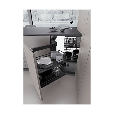 Kit complet Dynamic Corner - Rangement coulissant - Inoxa