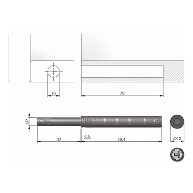 Piston push-to-open K Push avec aimant - Piston push-to-open - Italiana ...