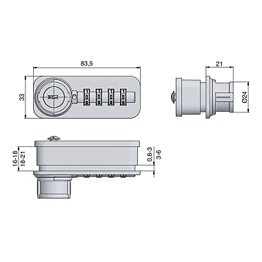 Serrure à code mécanique Dial Lock 58.01 fermeture à came batteuse - Verrou à code - Lehmann